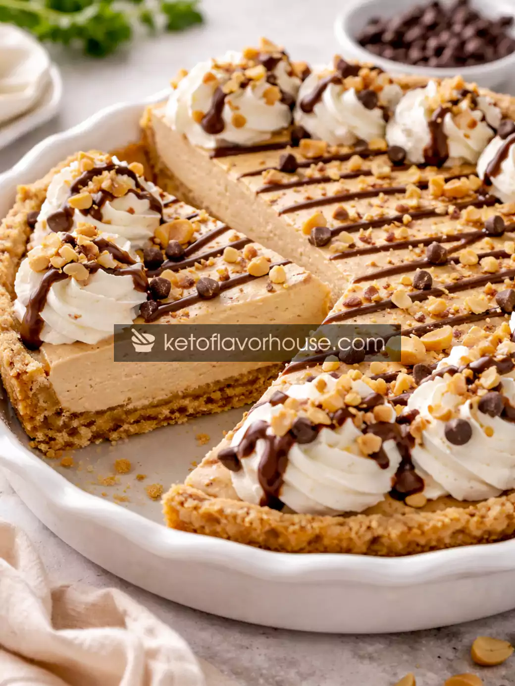 Keto No-Bake Peanut Butter Pie (Low-Carb, Sugar-Free Creamy Dessert ...